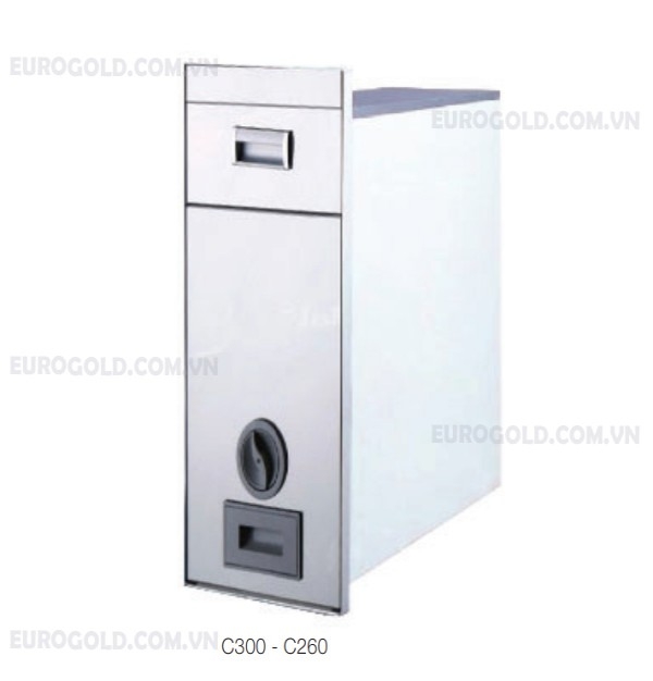 THÙNG GẠO MẶT GƯƠNG NÚT XOÁY EUROGOLD C300 Trắng Sữa